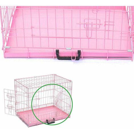 Foldable Pink Metal Dog Puppy Cage Crate in 4 Sizes (24 Pink Cage)