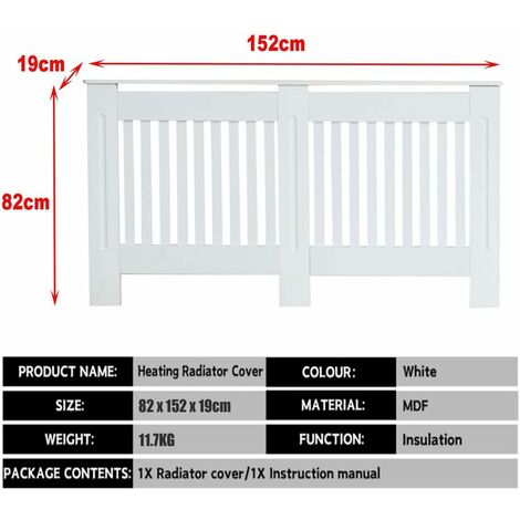 Slatted Radiator Cover White Painted, Wall Shelf Cabinet Heating Covers ...