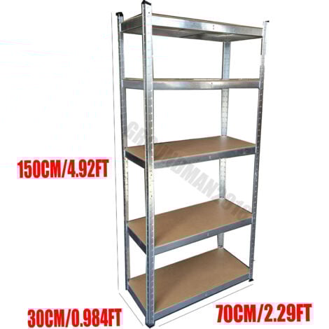 5 Tier SHelf Storage Shelves Heavy Duty Steel Garage Rack Adjustable ...
