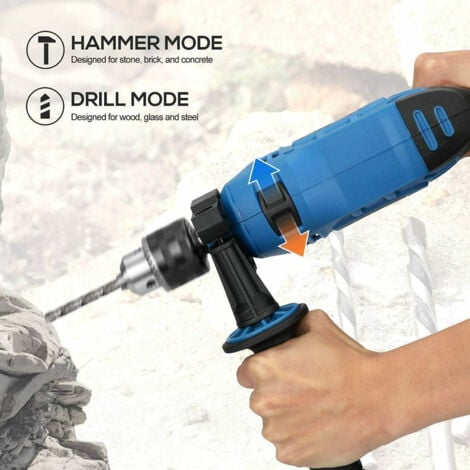 Rotary Hammer Impact Drill Electric Corded 360° Rotating Handle 2 ...