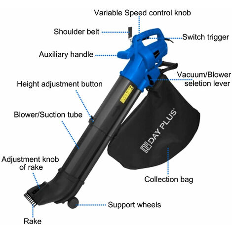 Handheld Leaf Blower 3 in 1 Leaf Vacuum & Mulcher 3500W Garden Vacuum ...