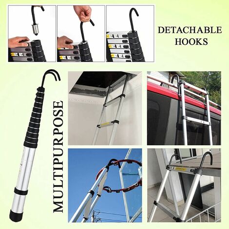 Telescopic Extension Portable Step Ladder Folding Multi Purpose Safety Hook