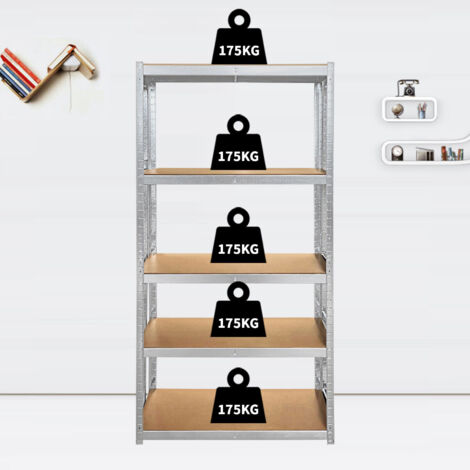 Heavy Duty 5 Tier Boltless Garage Shelving Unit Shed Warehouse Workshop ...