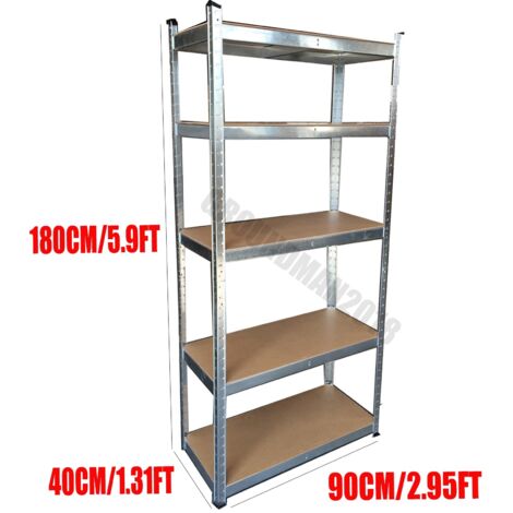 Heavy Duty 5 Tier Garage Shelving Units Metal Storage Shelves Shed ...