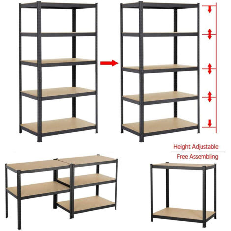 Heavy Duty Shelving, Garage Storage Shelves, Metal Racks， 5 Levels ...