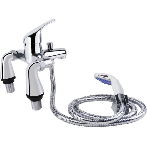 Modern Bathroom Shower Mixer Taps with Shower Head Chrome Single Lever ...