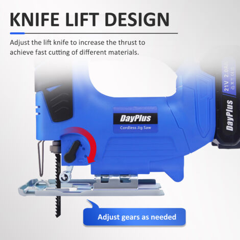 Cordless Electric Jigsaw with Battery and Charger, 4-Position Orbital ...