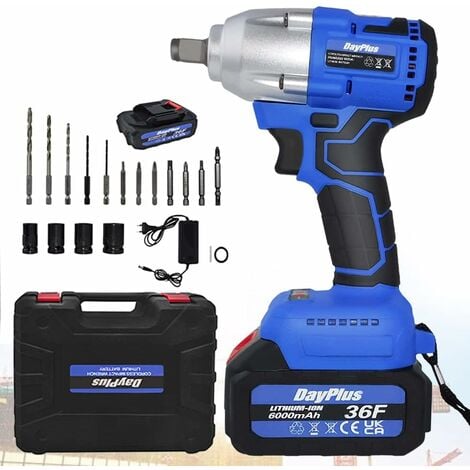 Brushless Cordless Impact Wrench Car Repair Wheel Nut Gun Electric 420 ...