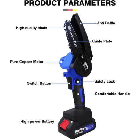 Mini Chainsaw Brushless 6 Inch with Rechargeable Battery and Fast ...