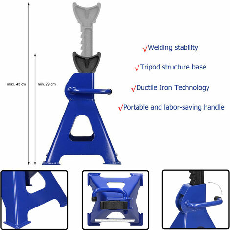 2Pcs Ratcheting Axle Stand, 3 Ton Adjustable Heavy Duty Axle Jack ...