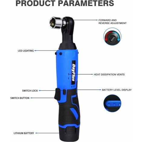 Electric Ratchet Wrench Cordless Ratchet Wrench with 2300RPM 3/8 ...