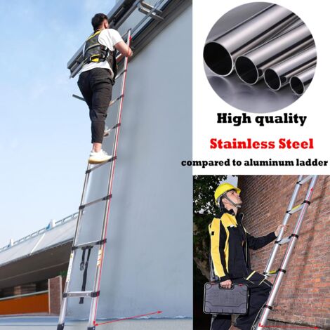 Multi-Purpose Telescoping Ladder 3.8m, Heavy Duty Strong Stainless ...