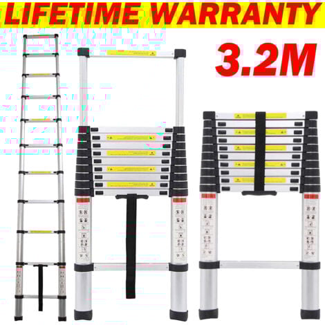 Telescopic Loft Ladder Collapsible Step Ladders Securing Bolt 3.2m/10 ...