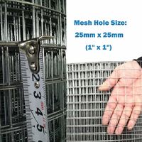 3ft x 98.5ft Welded Mesh Galvanised Steel Wire 30M Heavy Duty 25x25mm ...