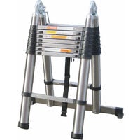 5m (2.5m+2.5m) Telescopic Folding Step Ladder Extendable A Frame Ladder ...