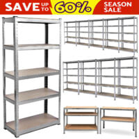 Heavy Duty 5 Tier Boltless Garage Shelving Unit Shed Warehouse Workshop ...
