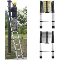 3.8M Telescopic Ladder Multi-Purpose Aluminum Telescoping Ladder with ...