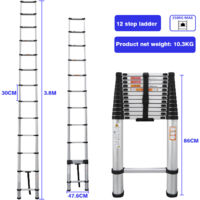 Telescopic Ladder 3.8M Multi-Purpose Aluminium Telescoping Ladder ...