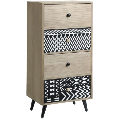 Rebecca Mobili Cómoda de Baño con 4 Cajones de Madera y Metal Estilo ...