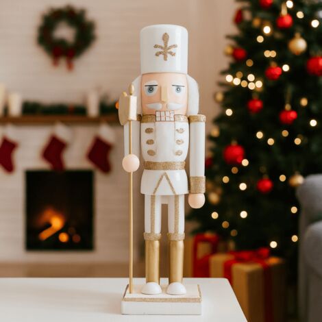 Cascanueces de Navidad Rebecca Mobili Yulaf 25x6,5x7,5 Madera Blanco ...