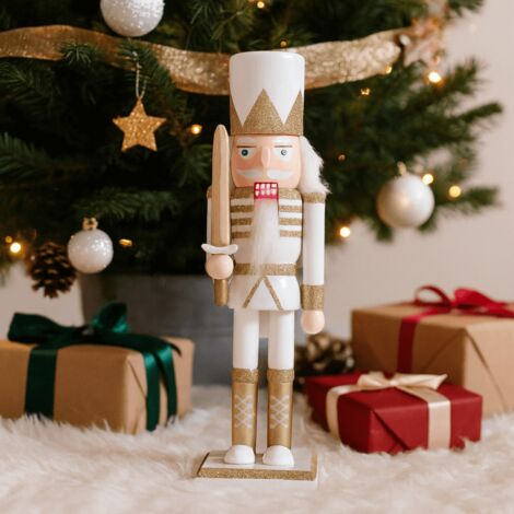 Cascanueces de Navidad Rebecca Mobili Felicia 25x6,5x7,5 Madera Blanco ...