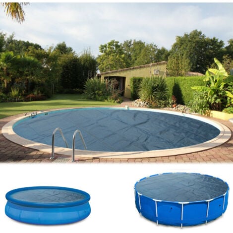 Poolpanda Pool Solarfolie Ø 600 cm Premium rund schwarz/blau 400 my 12 ...