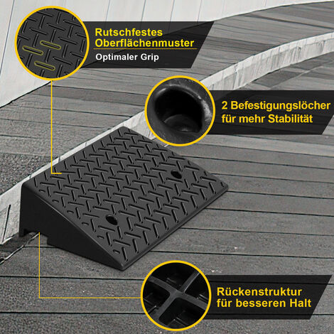 2x Bordsteinrampe Gummi Auffahrrampen Schwellenrampe Tragbar ...