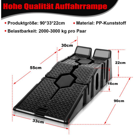 Auffahrrampe 2er Set Schwerlast Rampe bis 3 Tonnen KFZ-Auffahrt ...