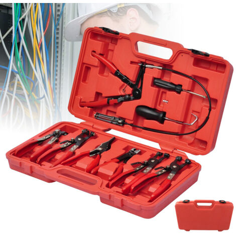 TolleTour Pince à colliers de serrage Pinces Outils Coffret avec mallette de transport Pinces ...