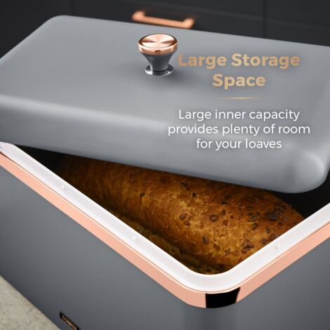 Tower T826130GRY Cavaletto Bread Bin Storage, Carbon Steel, Removable ...