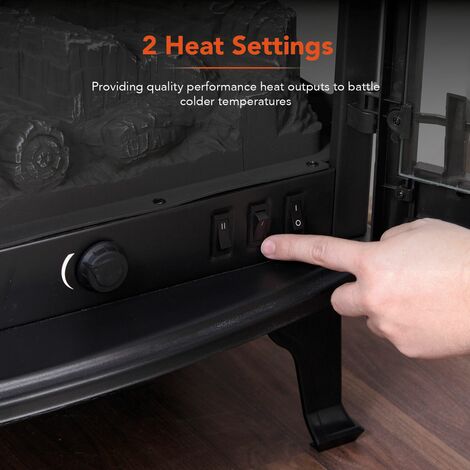 Warmlite WL46027 Carlisle Double Door Panoramic Stove with Two Heat ...