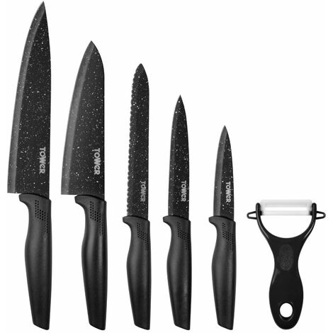 TOWER T81522B - 6pce Stone Coated Knife Set