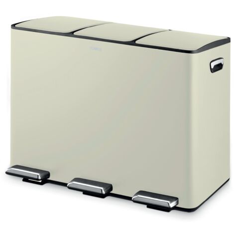 Tower Recycling Pedal Bin, Cream T838021C