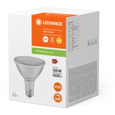 [LVE-4099854071270] Ledvance/Osram Bombilla LED Spot E27 15,2W 1035Lm 2700K 30º IP65 Regulable
