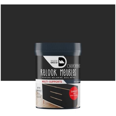 Pintura para Muebles y Carpintería Relook Negro Intenso Satinado 200 ml ...