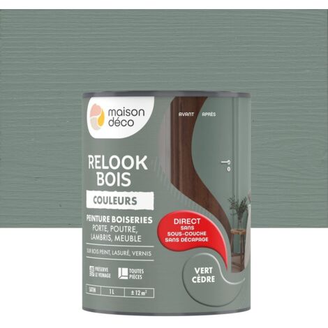 Pintura para madera Relook MAISON DECO, verde cedro satinado, 1 l ...