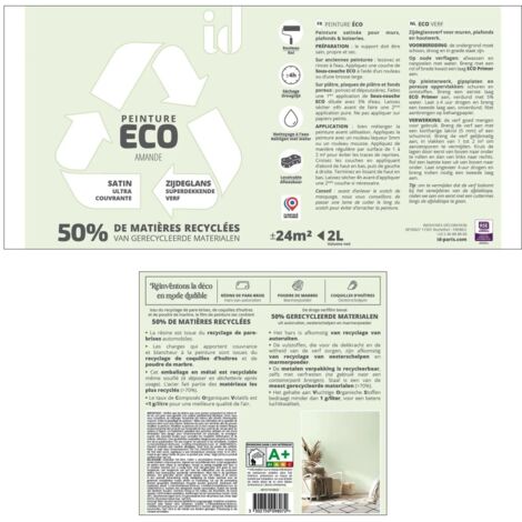Pintura color almendra para paredes y techos ID Eco satinado 2 l ID