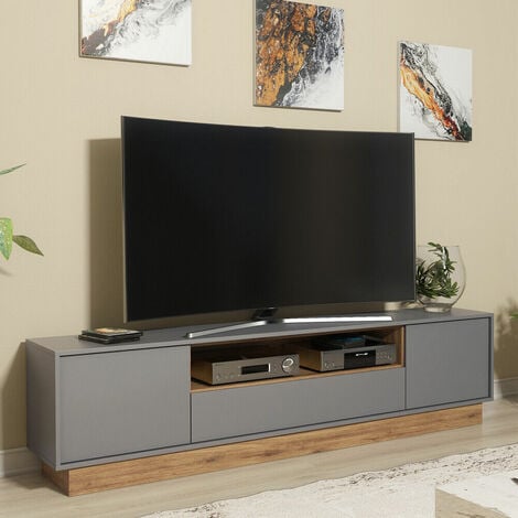 TV Unit 200cm Grey Contemporary TV Stand Creative Furniture