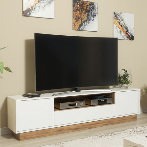 TV Unit 200cm White Contemporary TV Stand Creative Furniture