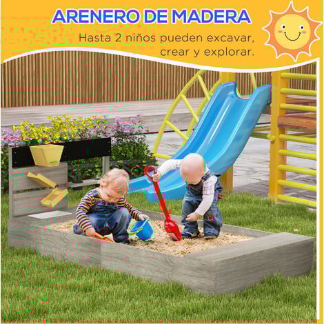 Arenero para niños de madera arenero infantil con 2 asientos 2 cajas ...