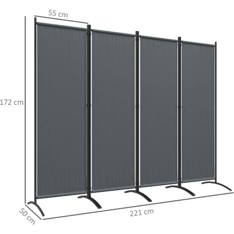 Biombo separador de ambientes de 4 paneles divisor plegable 221x172 cm ...