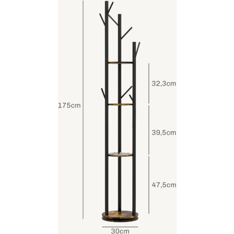 Perchero de pie giratorio perchero para ropa redondo de 4 niveles con 8 ...