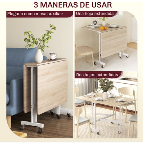 HOMCOM mesa plegable de comedor para 4-6 personas mesa de comedor ...
