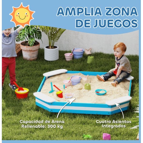 AIYAPLAY arenero para niños de +3 años arenero infantil cuadrada con 4 ...