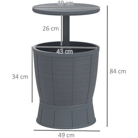 Outsunny mesa nevera para exterior 41 L 3 en 1 cool bar mesa auxiliar ...