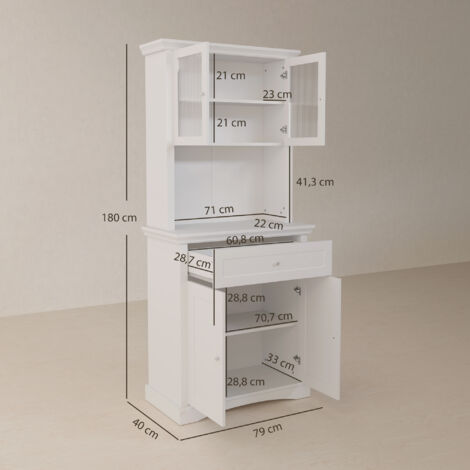 HOMCOM alacena de cocina moderna armario de cocina con 1 cajón 2 ...
