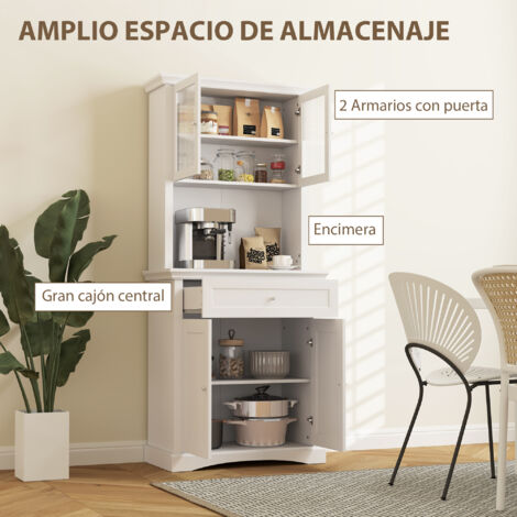 HOMCOM alacena de cocina moderna armario de cocina con 1 cajón 2 ...