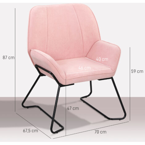 HOMCOM butaca de salón moderna sillón lectura con asiento ancho y ...