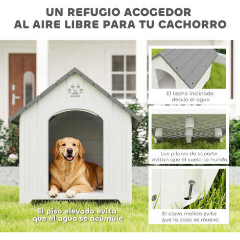 PawHut caseta para perros exterior, casa para perros grandes de ...