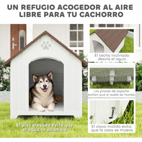 PawHut caseta para perros exterior, casa para perros grandes de ...